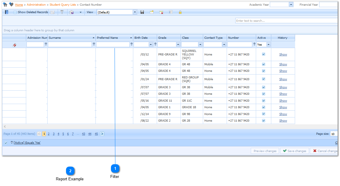 Topic Contact Number Example